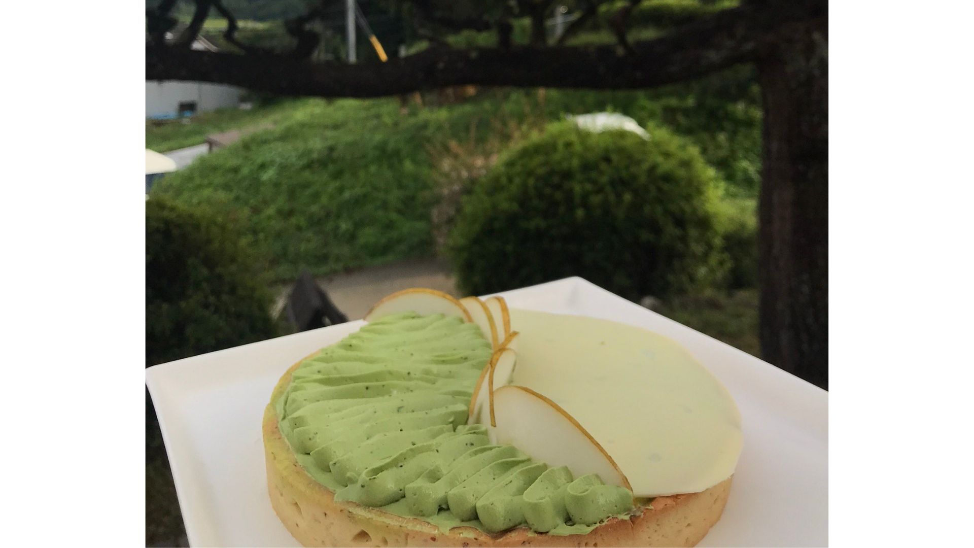 Matcha, caramel pear pie - Kyoto Obubu Tea Farms